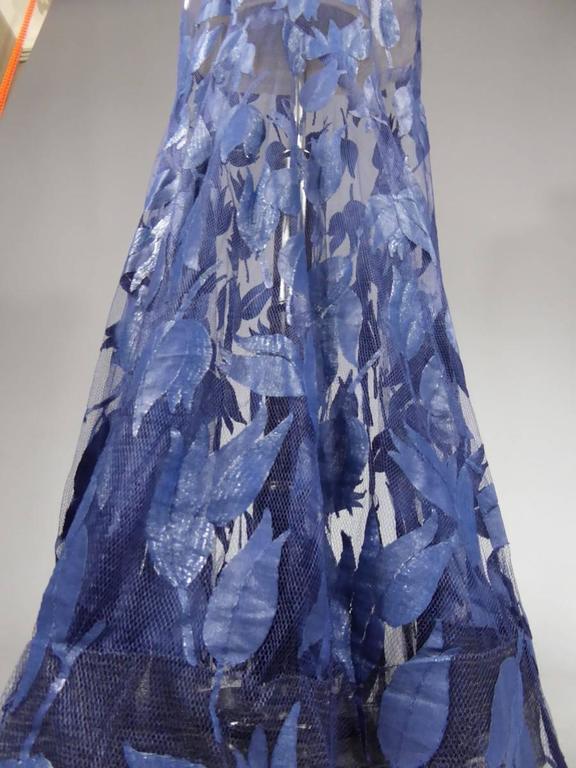 Deep Blue Applique Net Couture Dress 1930/1940 at 1stDibs | blue net ...