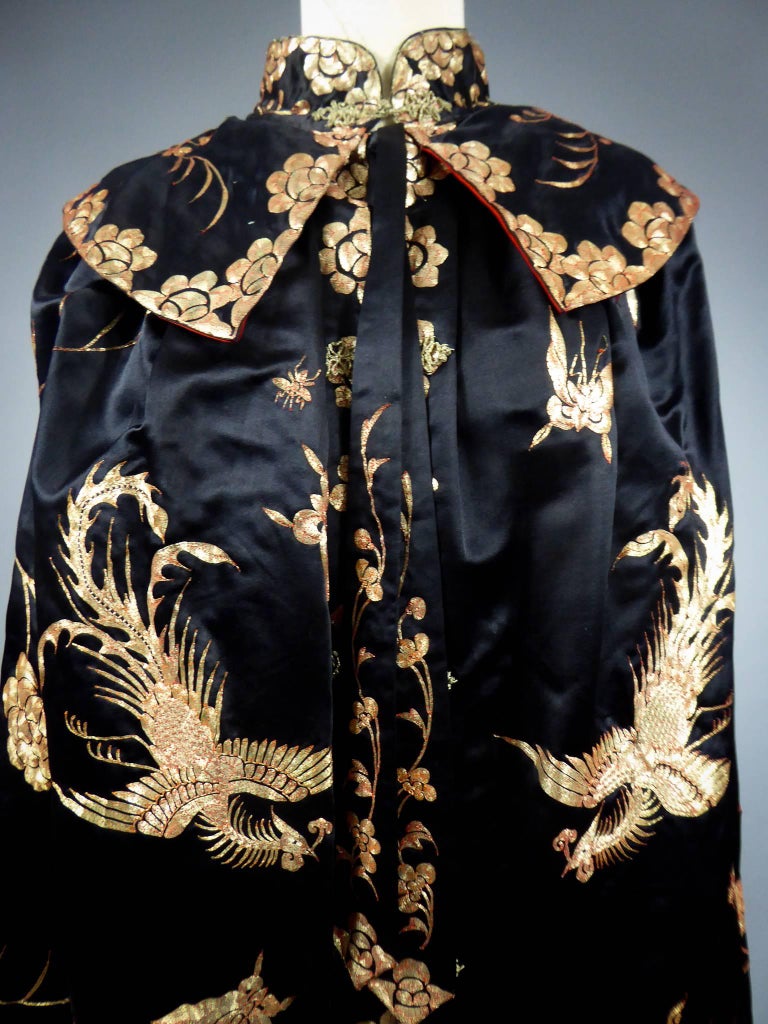 Art Deco gold embroidered satin ball cape China For Europe, circa 1925 ...