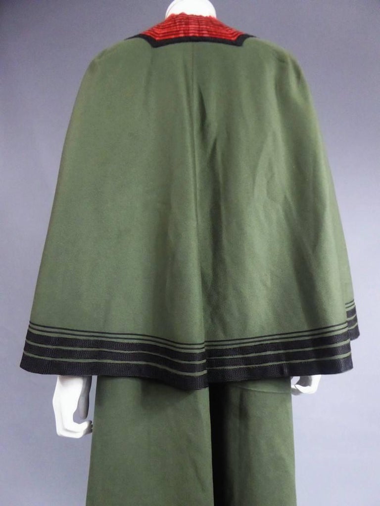 Pilgrim coat in khaki and red woolen cloth - France - Around 1900 at ...