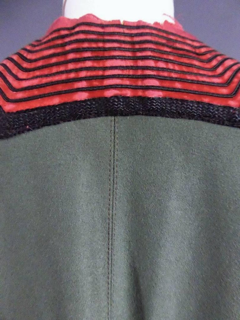 Pilgrim coat in khaki and red woolen cloth - France - Around 1900 at ...