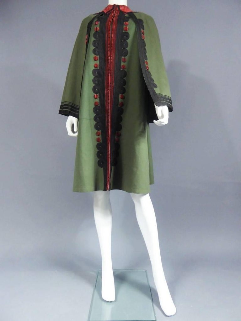 Pilgrim coat in khaki and red woolen cloth - France - Around 1900 at ...