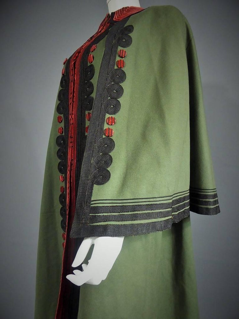 Pilgrim coat in khaki and red woolen cloth - France - Around 1900 at ...