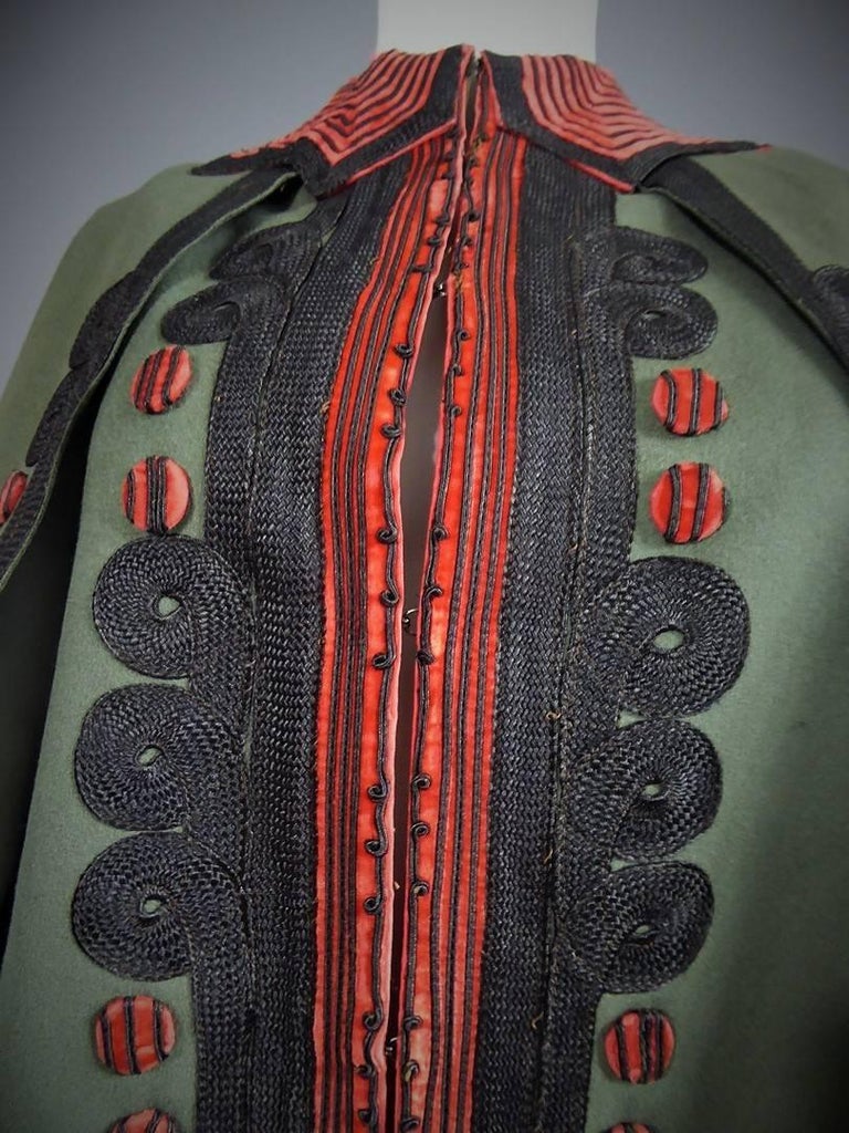 Pilgrim coat in khaki and red woolen cloth - France - Around 1900 at ...