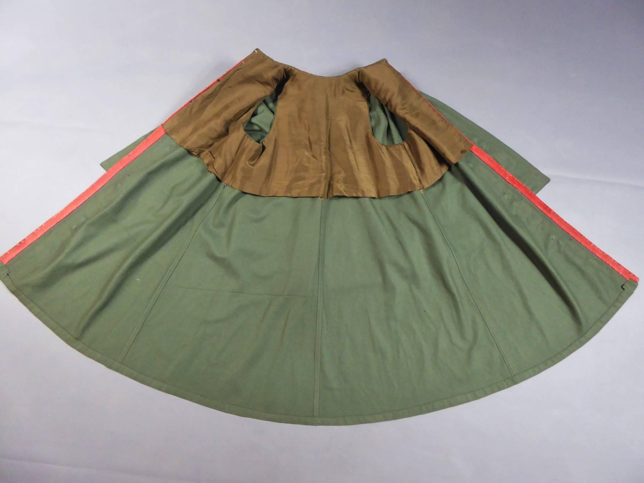 Pilgrim coat in khaki and red woolen cloth - France - Around 1900 at ...