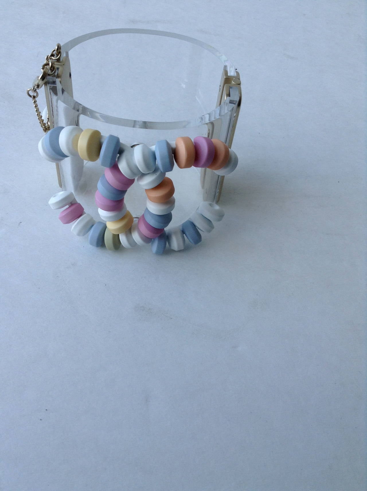 Candy Chanel Lucite Cuff For Sale at 1stDibs