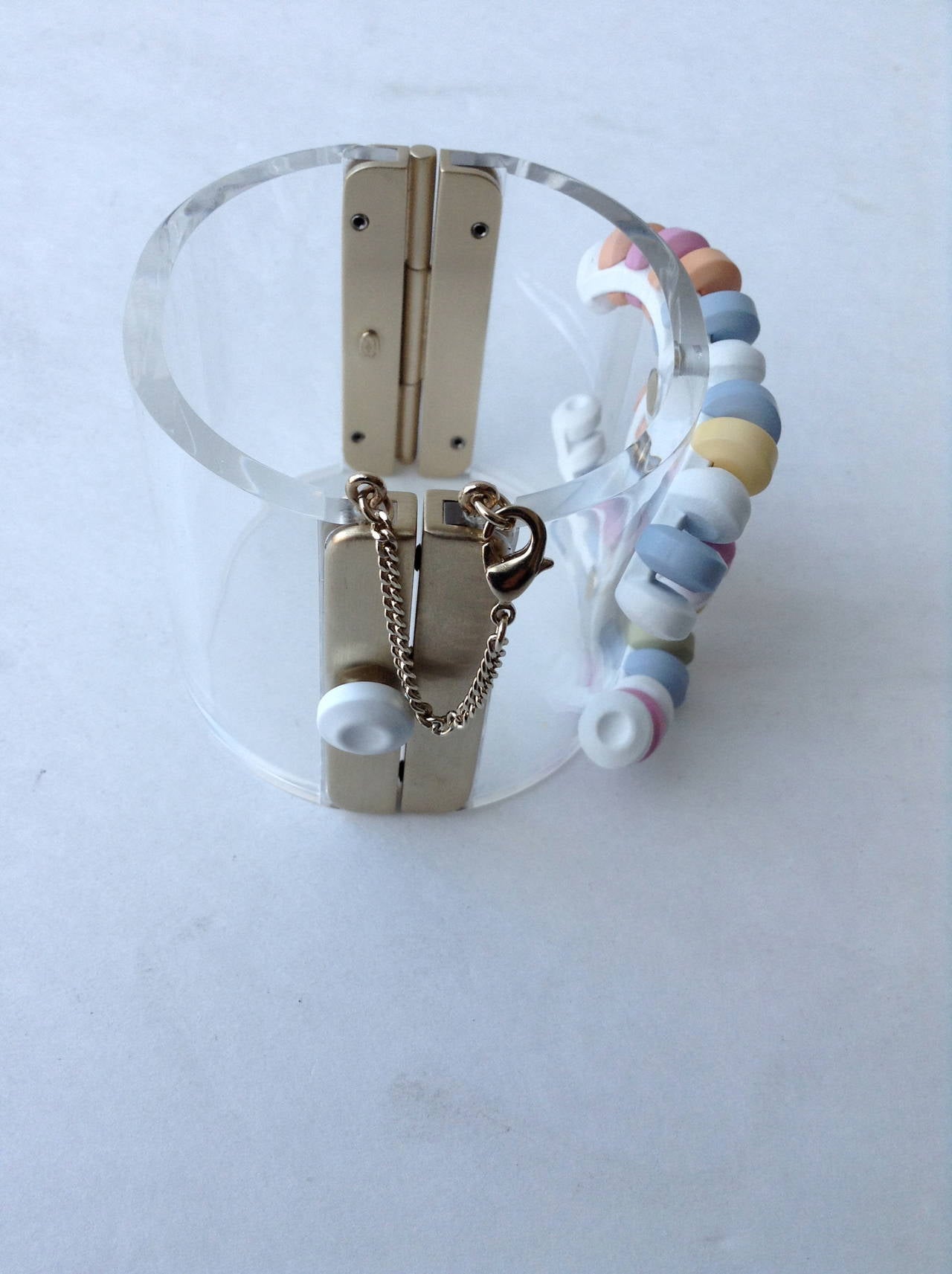 Candy Chanel Lucite Cuff For Sale at 1stDibs