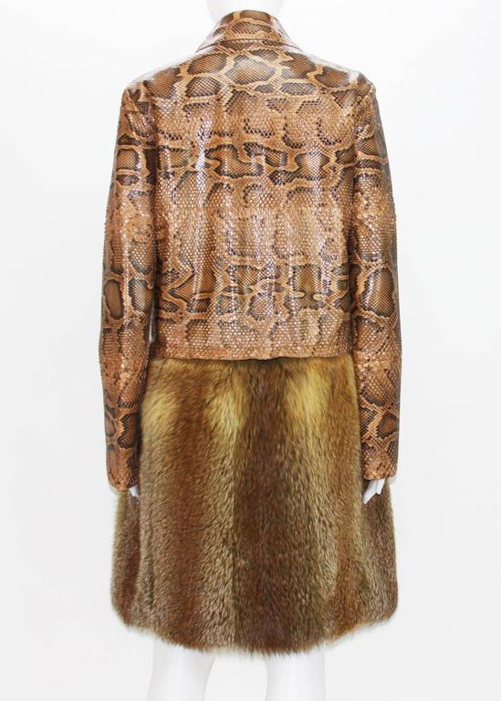 New ROBERTO CAVALLI Python Fur Fox Coat Jacket Italian 44 - US 8 For ...