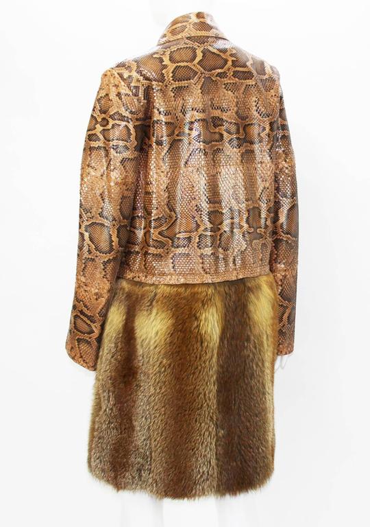 New ROBERTO CAVALLI Python Fur Fox Coat Jacket Italian 44 - US 8 For ...