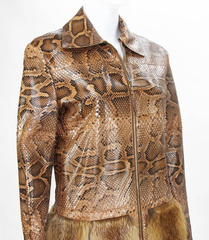 New ROBERTO CAVALLI Python Fur Fox Coat Jacket Italian 44 - US 8 For ...