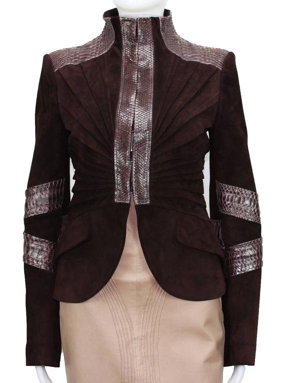 TOM FORD for GUCCI F/W 2004 PYTHON SUEDE LEATHER JACKET IT.42 at ...