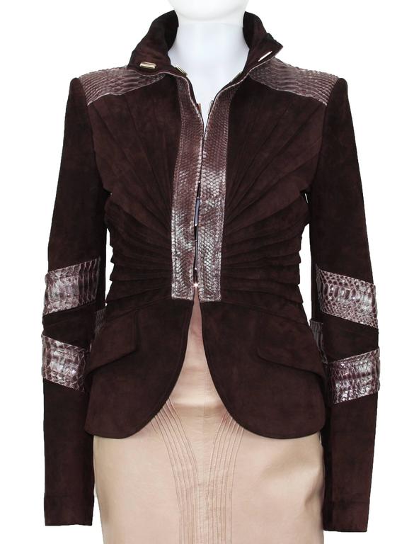 TOM FORD for GUCCI F/W 2004 PYTHON SUEDE LEATHER JACKET IT.42 at ...