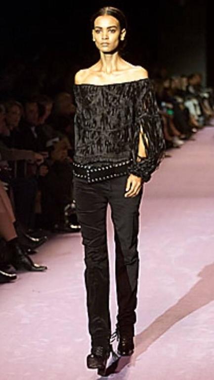 A/W 2001 Tom Ford for Yves Saint Laurent Shredded Silk Ribbon Sweater ...