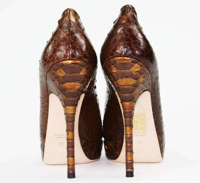 New Gucci Python Amber Platform Pumps Shoes It. 36 - US 6 at 1stDibs ...