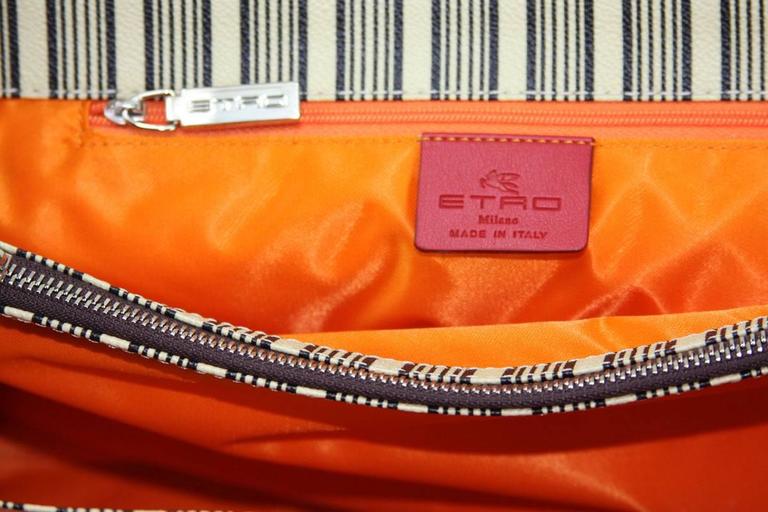 New ETRO Satchel Messenger Tropical Images Coated Canvas Top Hand Bag ...