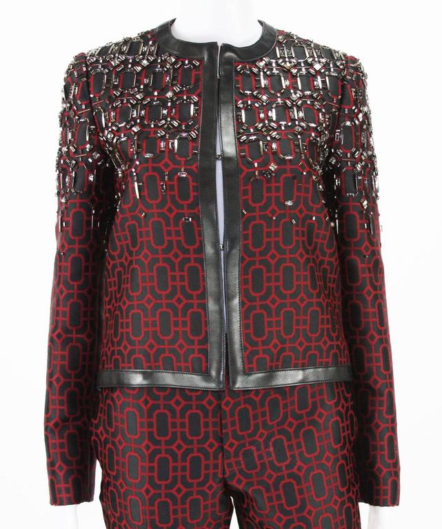 New Gucci Beaded Embellished Black Burgundy Pant Suit It. 40 - US 4/6 ...