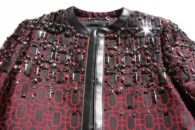 New Gucci Beaded Embellished Black Burgundy Pant Suit It. 40 - US 4/6 ...