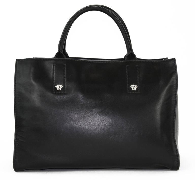 New Versace Palazzo Large Black Leather Shoulder Bag Handbag at 1stDibs ...