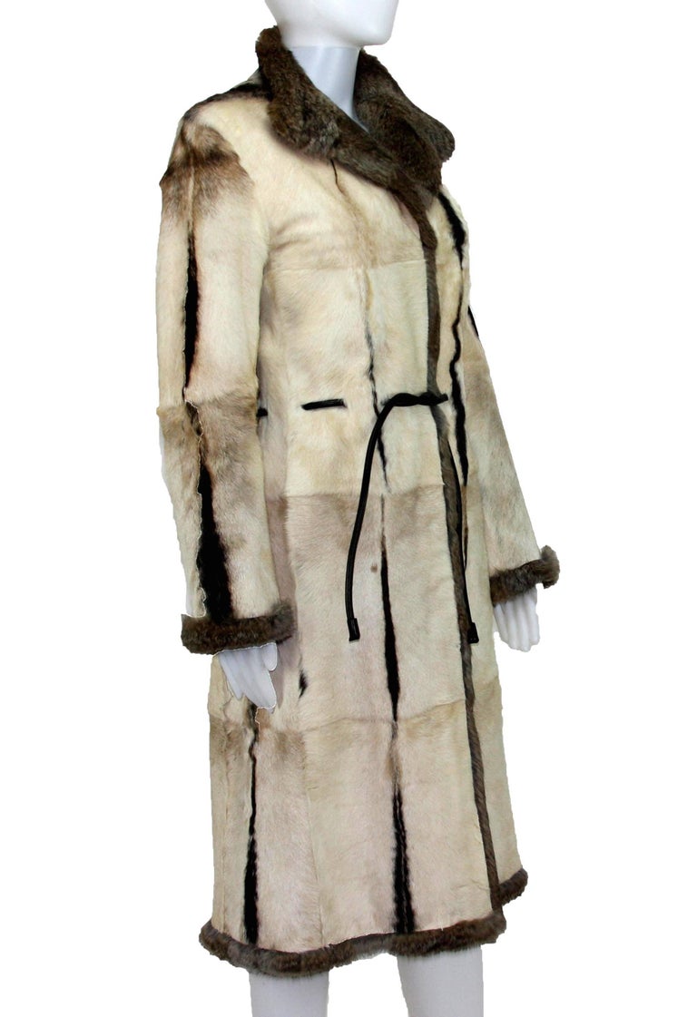 New Tom Ford for Gucci 1999 Collection Reversible Beige Fur Coat It.44 ...