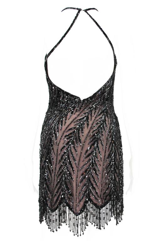 Bob Mackie 20's Inspired Beaded Gatsby Flapper Open Back Dress at ...