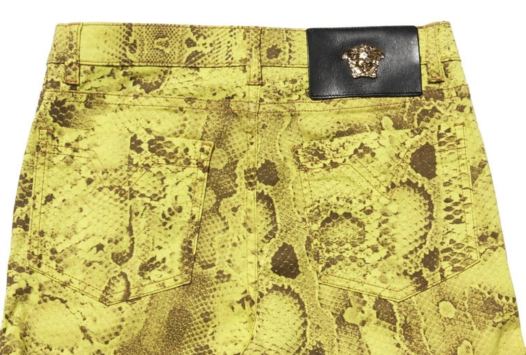 New Versace Snake Print Swarovski Crystals Leather Details Medusa ...