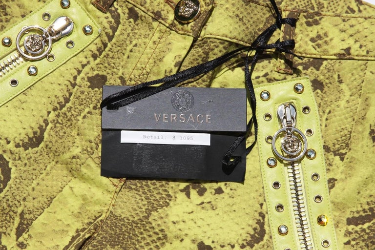 New Versace Snake Print Swarovski Crystals Leather Details Medusa ...