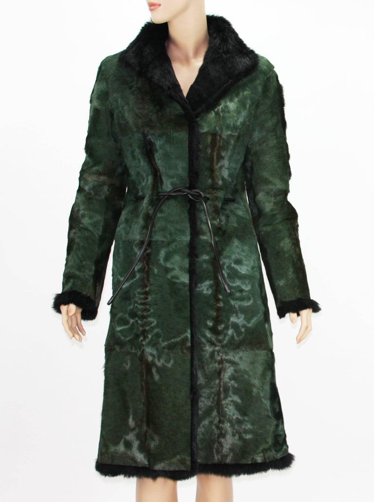 Tom Ford for Gucci 1999 Collection Reversible Emerald Green Fur Coat It ...