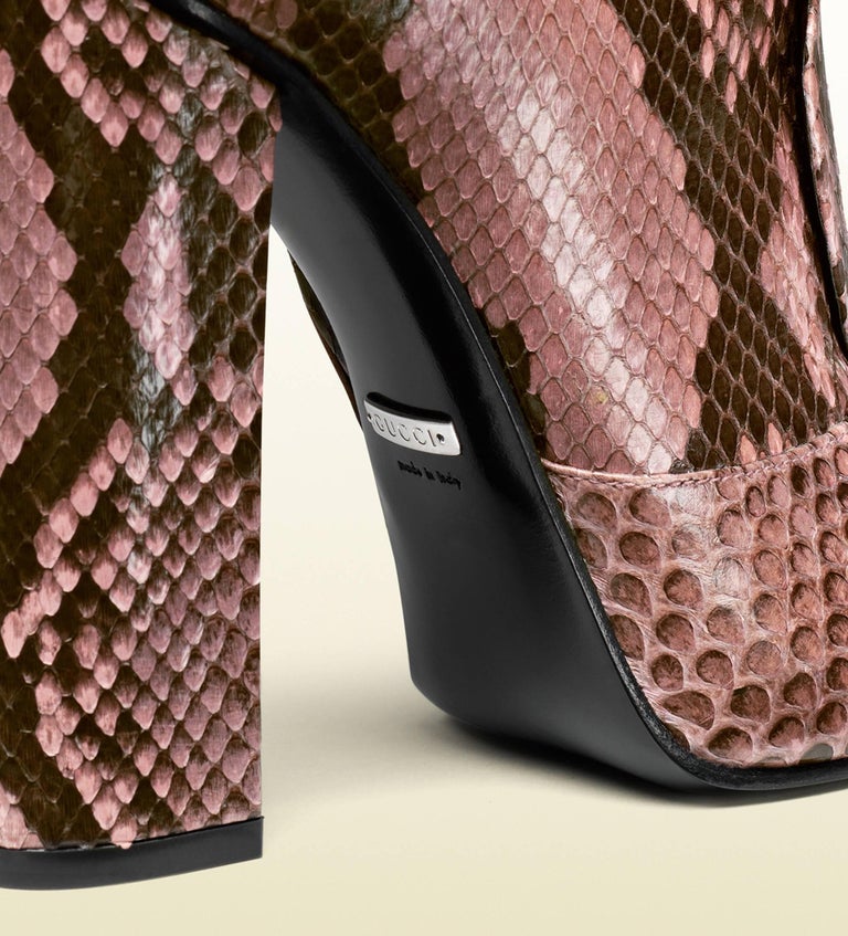 New GUCCI Campaign Python Horsebit Knee High Boots Pink 36.5 - US 7 at ...