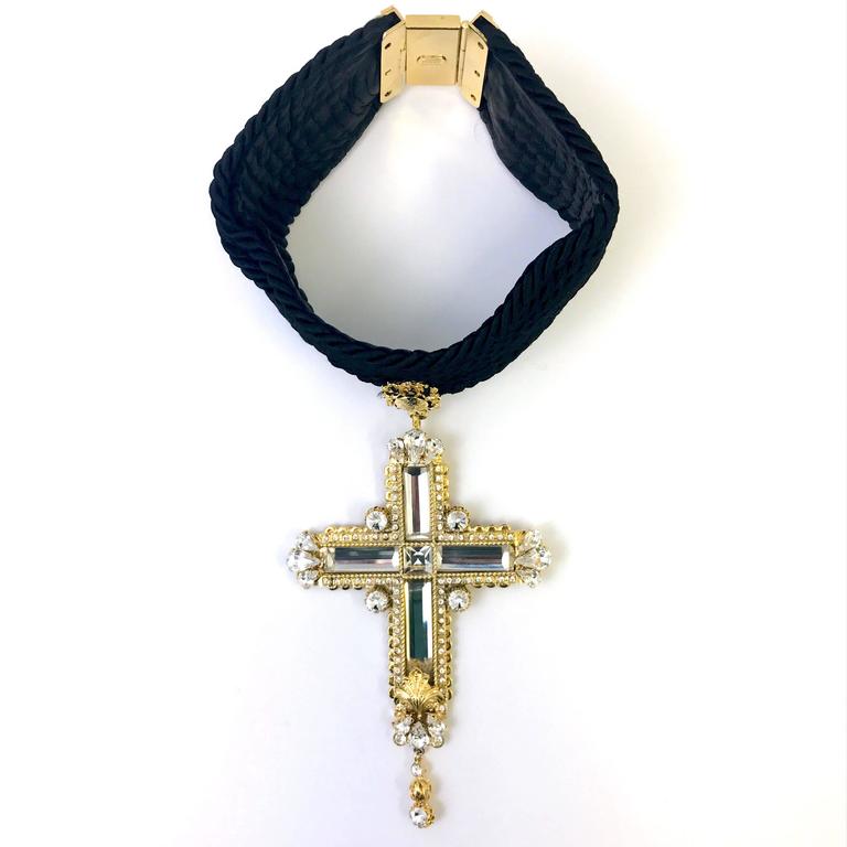 Rare Gianni Versace 1990's rope cross choker at 1stDibs