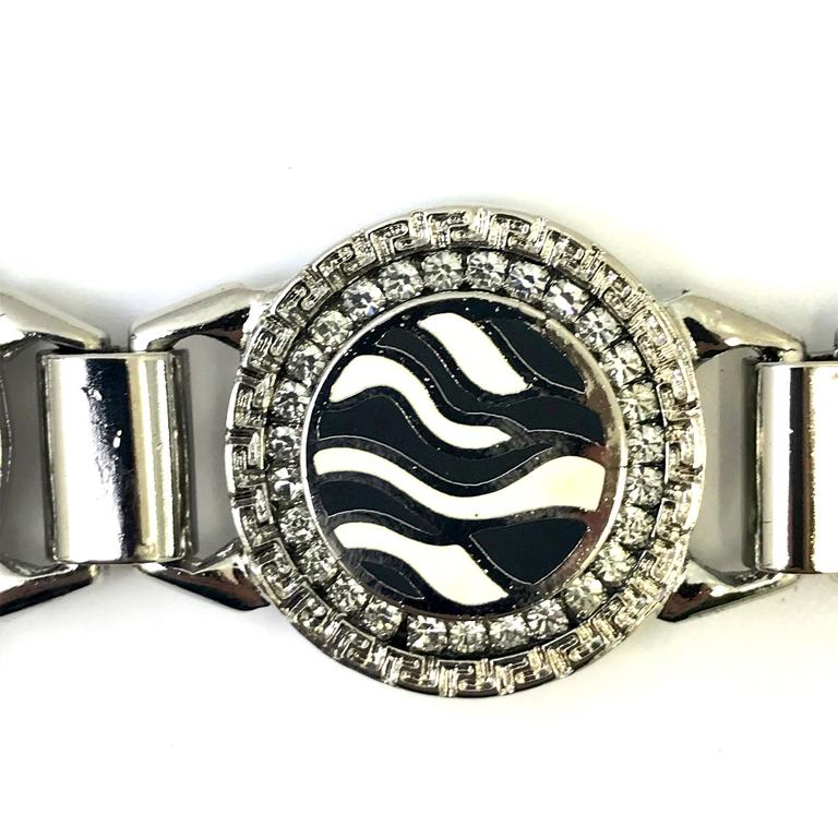 Gianni Versace 1990s zebra print metal belt with diamantes For Sale at ...