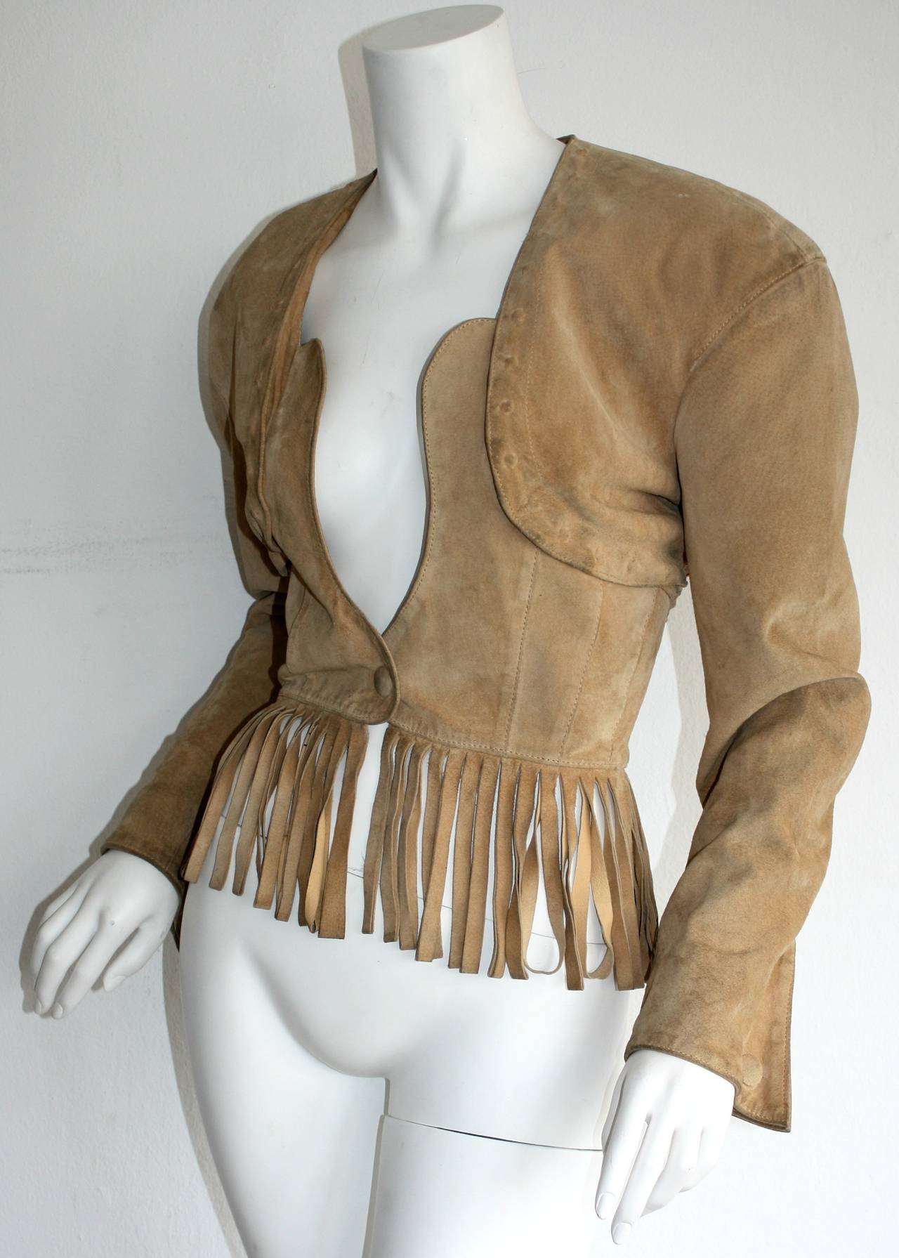 Vintage Jean Claude Jitrois Haute Couture Numbered Suede Tan Fringe ...