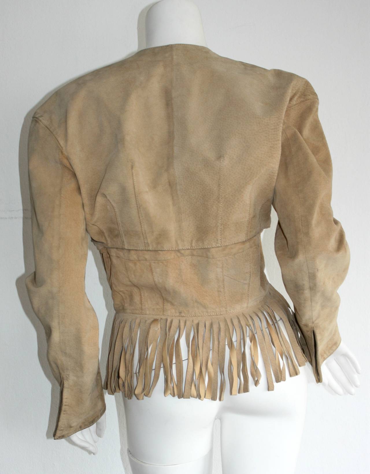 Vintage Jean Claude Jitrois Haute Couture Numbered Suede Tan Fringe ...