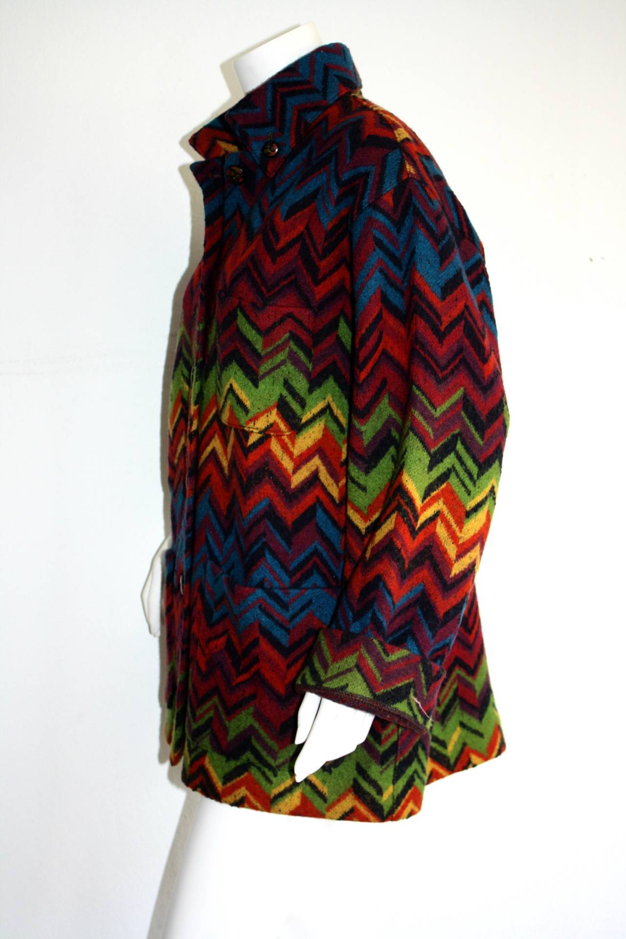 Amazing Vintage Missoni Signature Colorful Chevron Slouchy Blanket ...