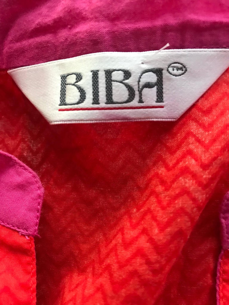 Vintage Biba 1970s Boho Elephant Print Novelty 70s Cotton Caftan Tunic ...
