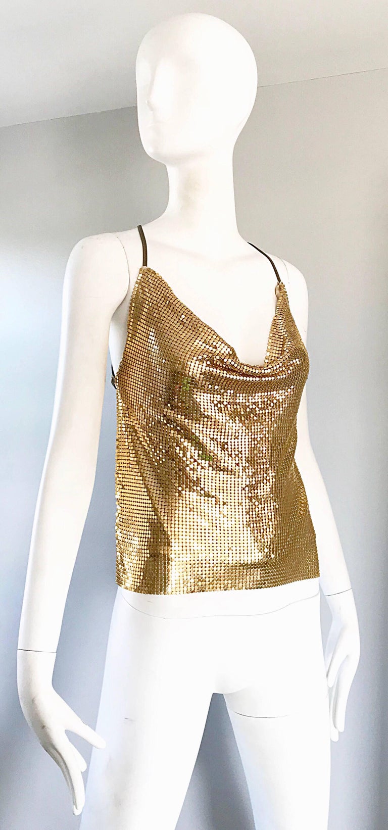 1970s Gold Metal Mesh Chainmail Amazing 70s Vintage Disco Studio 54 ...