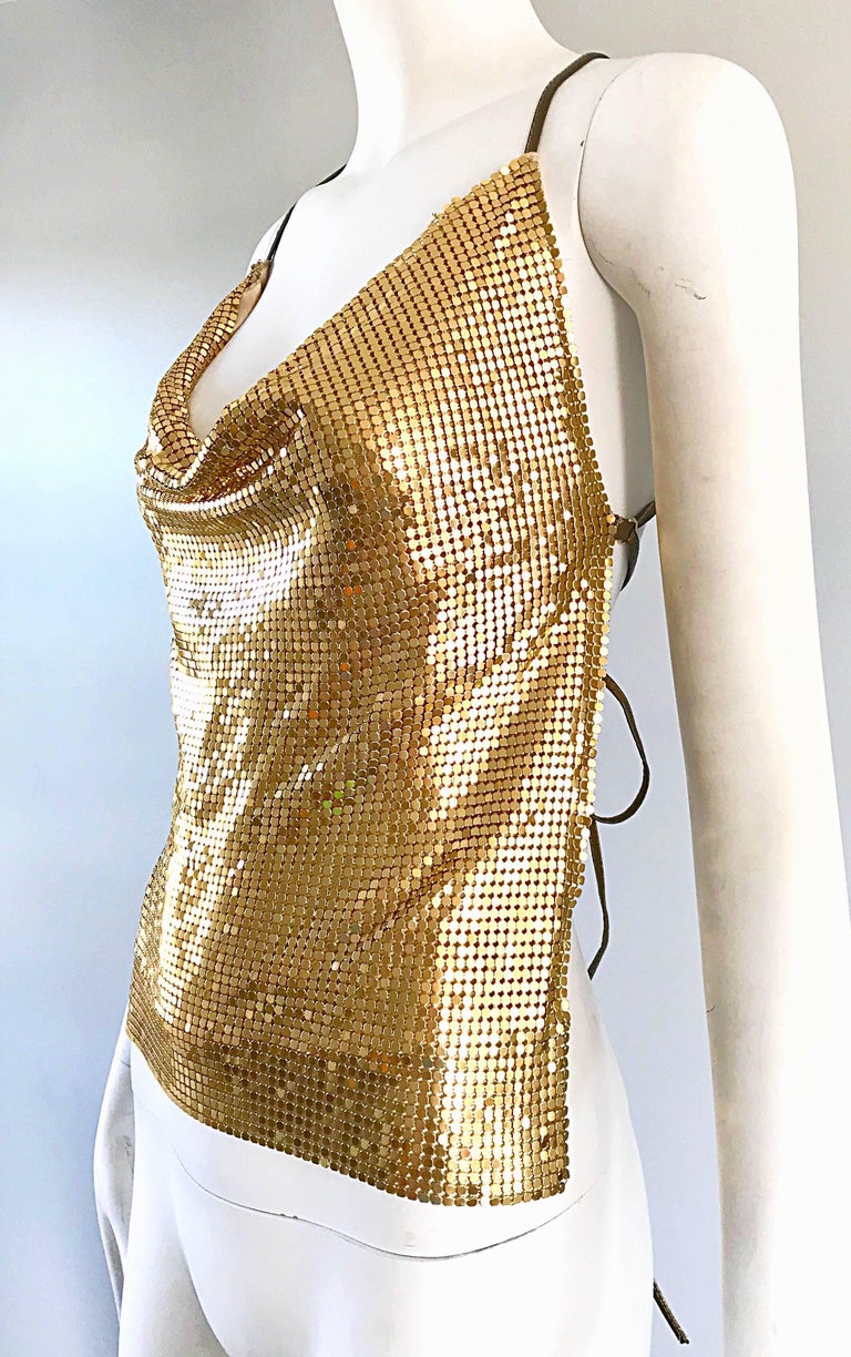 1970s Gold Metal Mesh Chainmail Amazing 70s Vintage Disco Studio 54 ...
