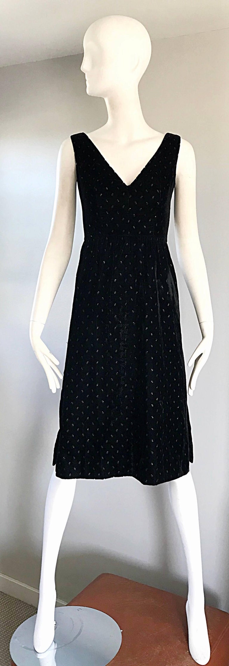 1960s Courreges Black Velvet Metallic Beautiful Vintage 60s A Line ...