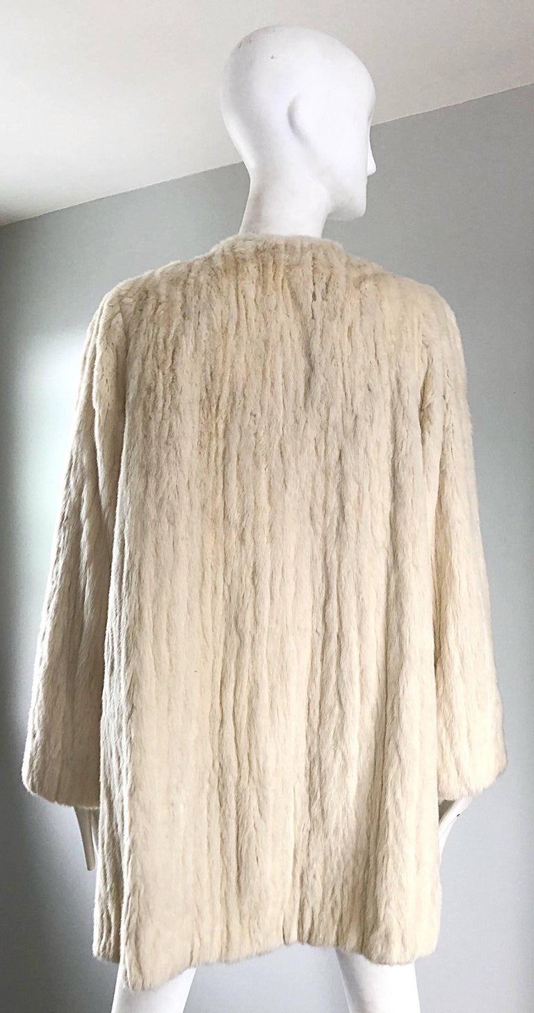 Rare 1930 Ermine Winter White Luxurious Fur Jacket Coat w/ Tail Collar ...