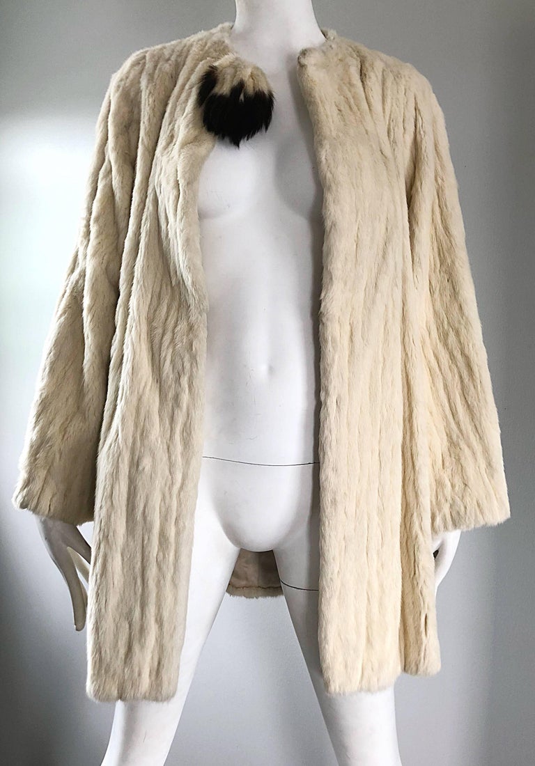 Rare 1930 Ermine Winter White Luxurious Fur Jacket Coat w/ Tail Collar Detail at 1stDibs ...
