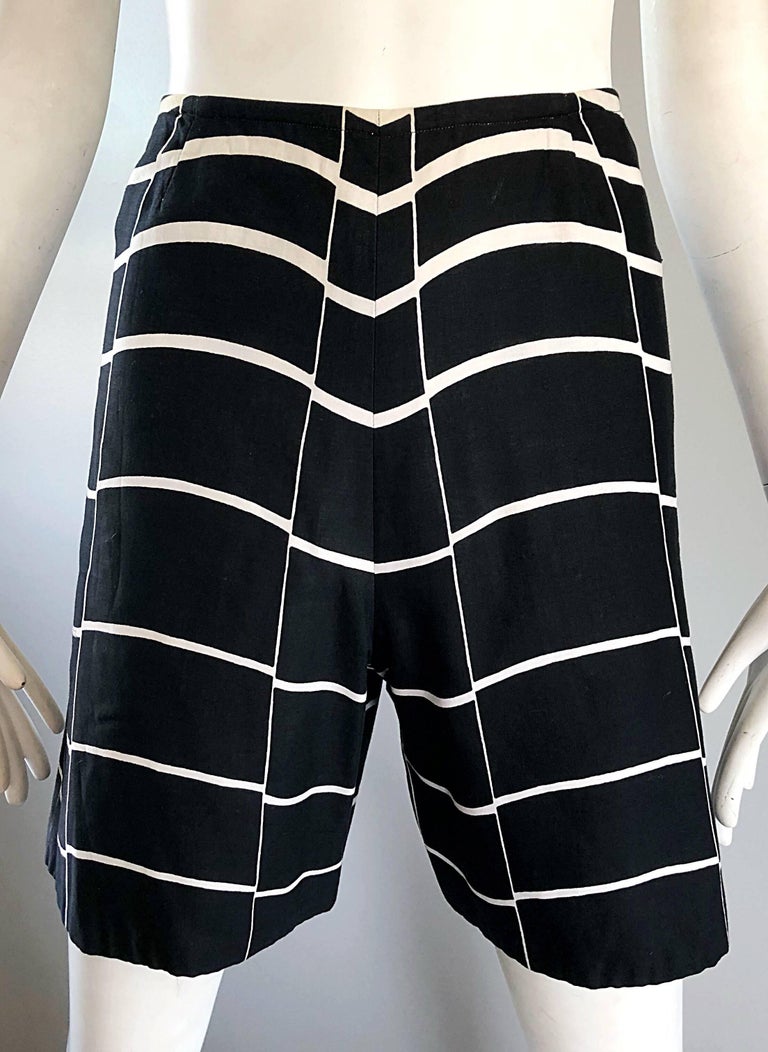 Cardinali Abstract Vest and Black and White High Waisted Shorts w ...