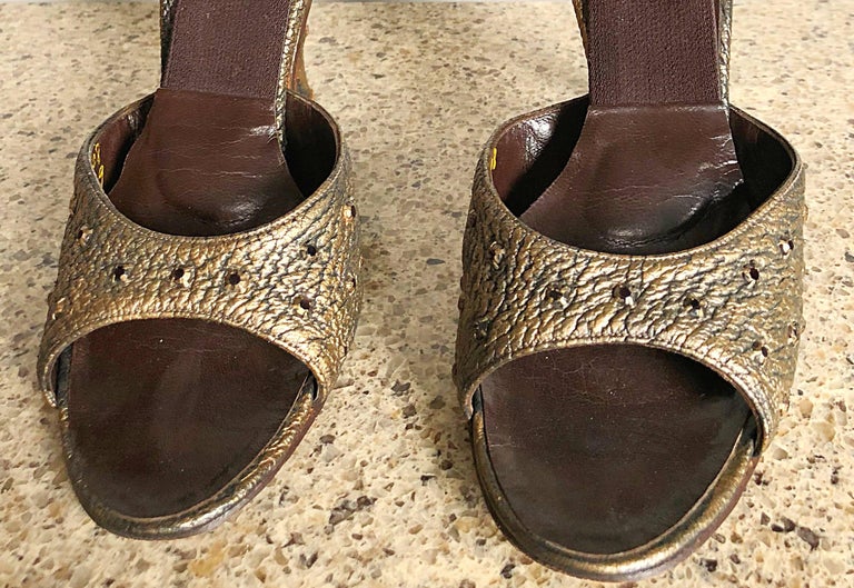 1950s Herbert Levine Bronze Gold Size 6 Ruby Red Rhinestone ...