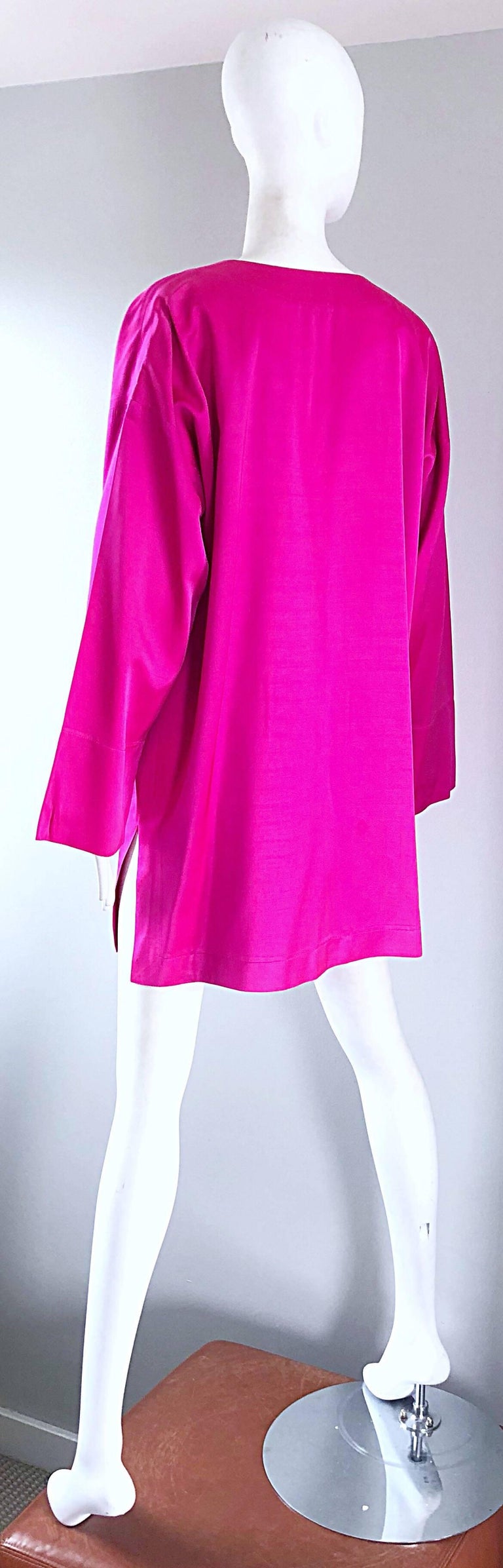 1970s Jean Muir Hot Pink Fuchsia Silk Vintage 70s Opera Swing Jacket ...