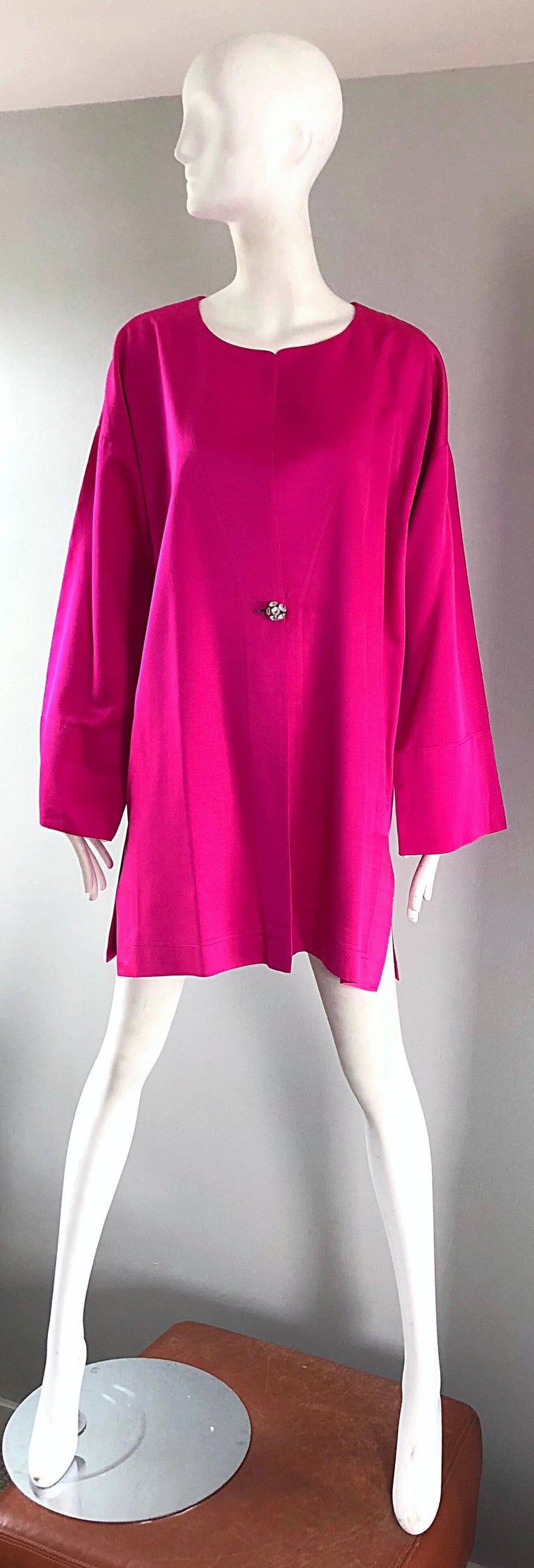 1970s Jean Muir Hot Pink Fuchsia Silk Vintage 70s Opera Swing Jacket ...