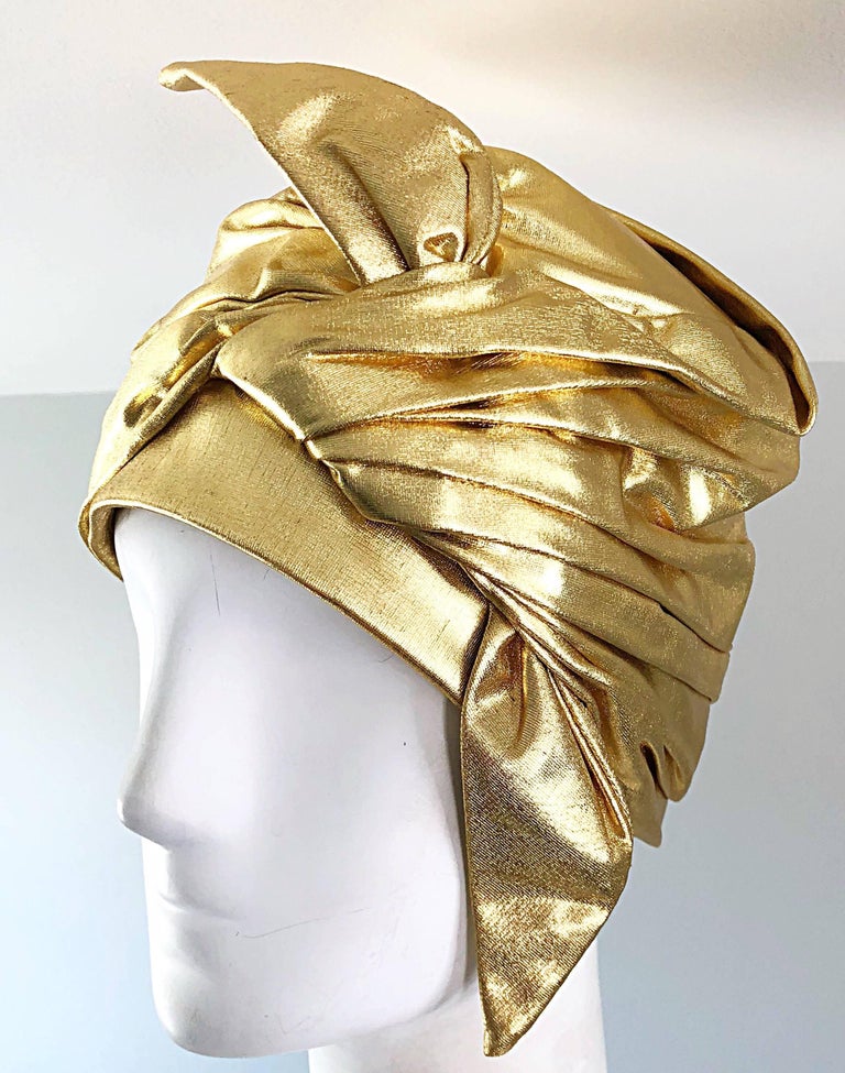 1950s Christian Dior Gold Lame Avant Garde Rare Vintage 50s Turban Hat ...