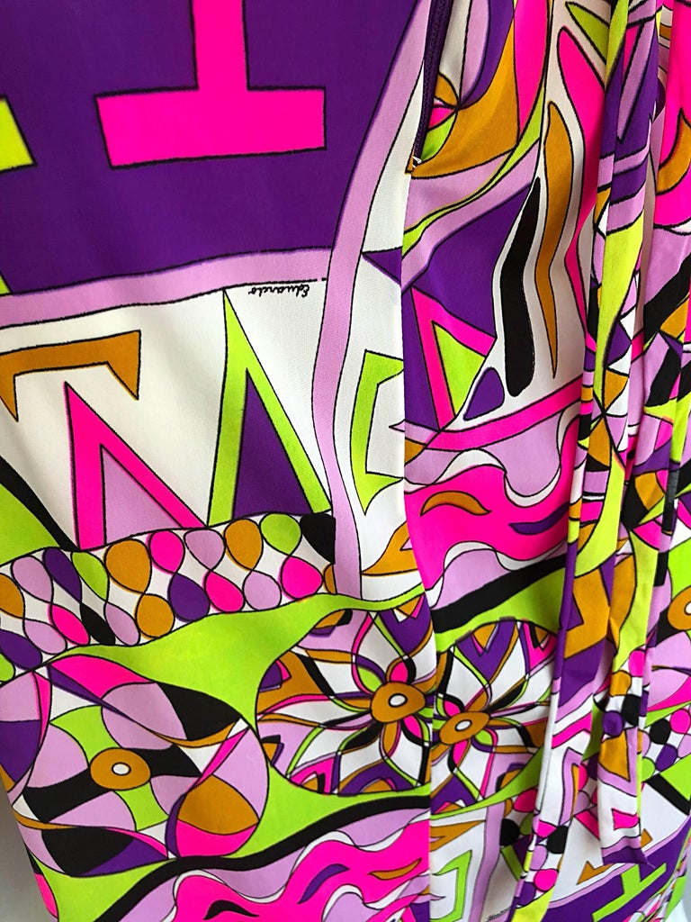 Amazing 1970s Saks 5th Avenue Eduardo Pucci Print Vintage 70s Belted ...