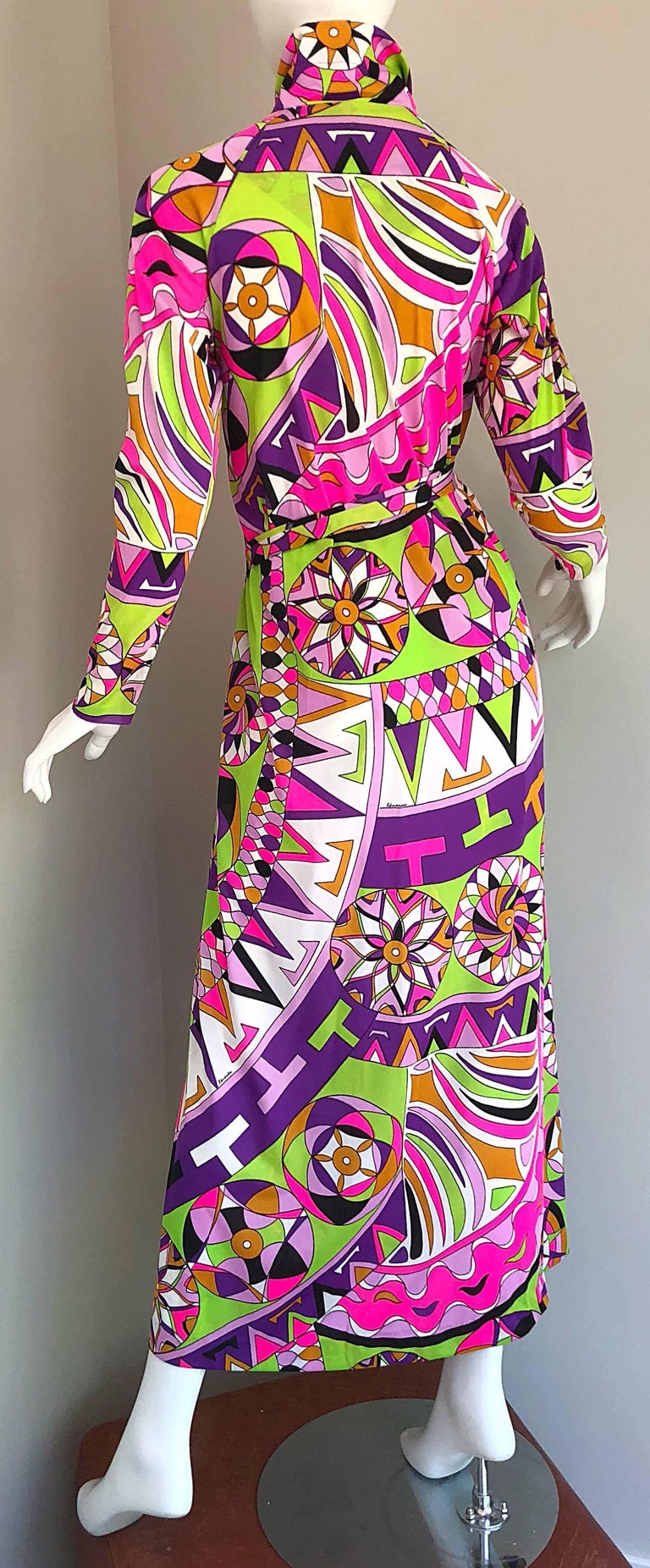 Amazing 1970s Saks 5th Avenue Eduardo Pucci Print Vintage 70s Belted ...