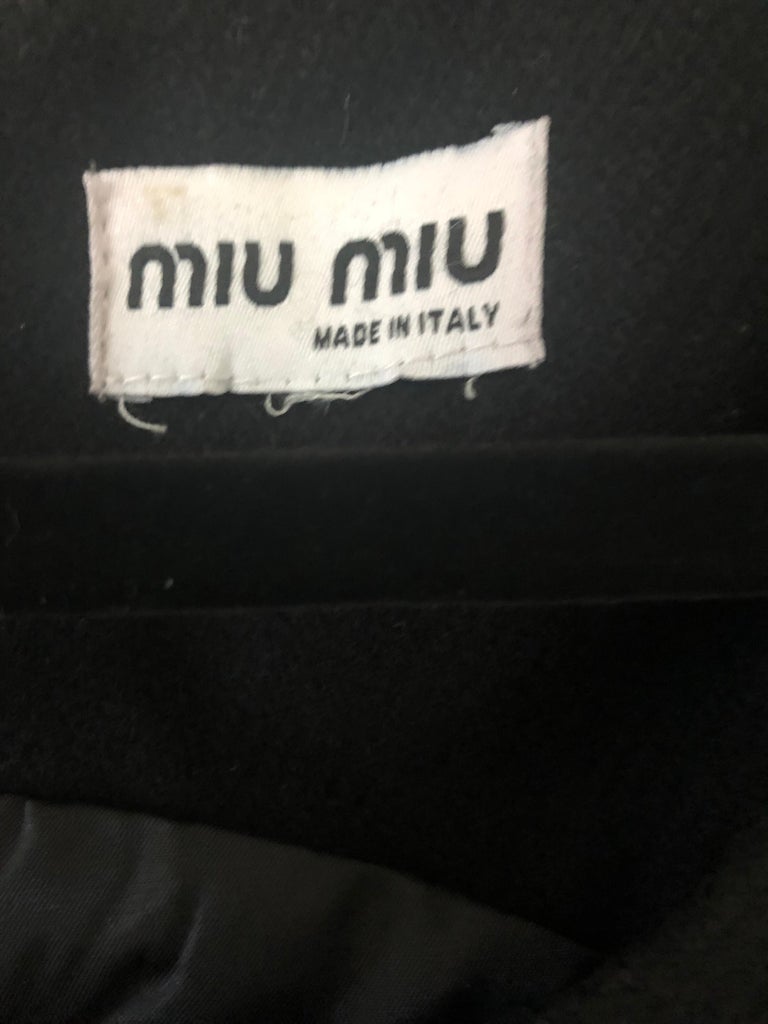 1990s Miu Miu Black Virgin Wool Sequin Beaded Vintage 90s Mini Dress ...