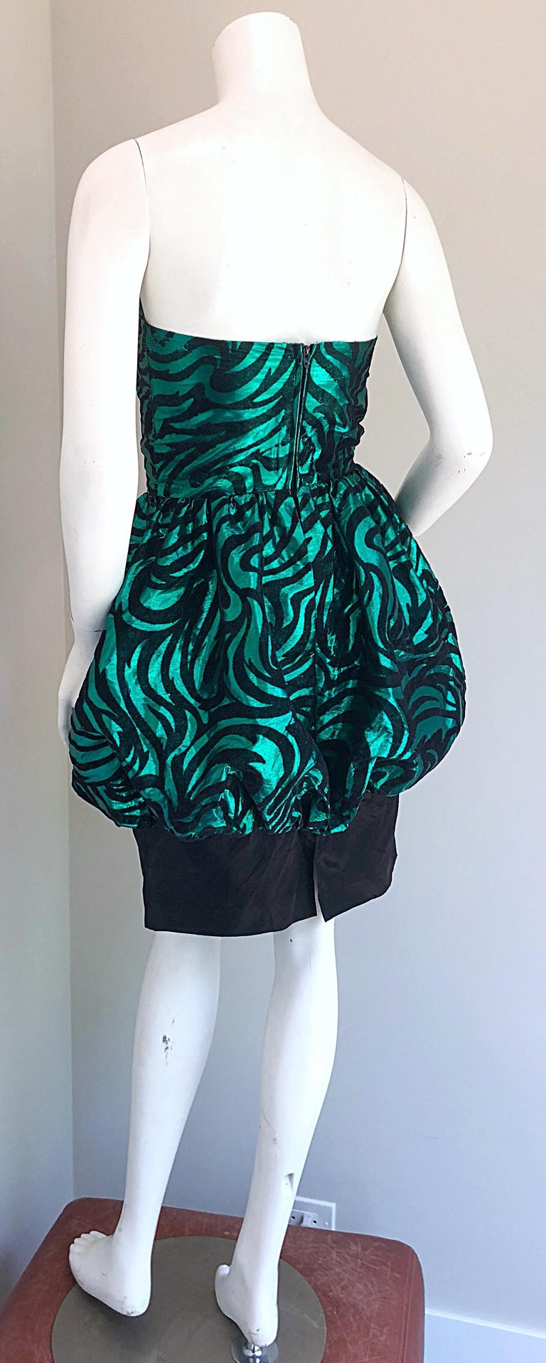 Fabulous 1980s Vicky Vaughn Green + Black Metallic Vintage 80s Pouf ...