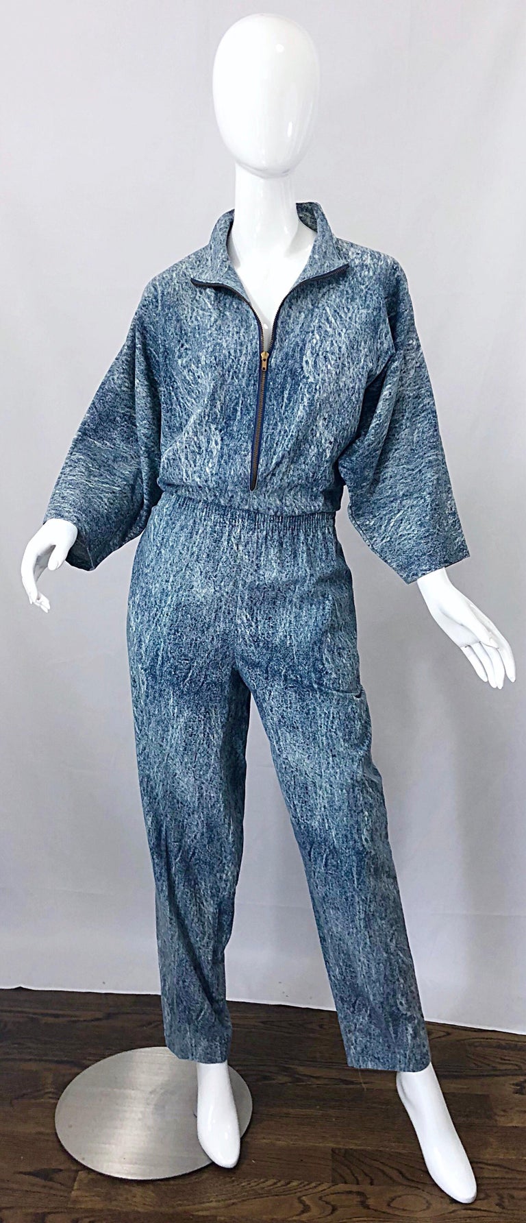 Avant Garde 1980s Acid Wash Lightweight Denim Blue Jean Vintage 80s ...