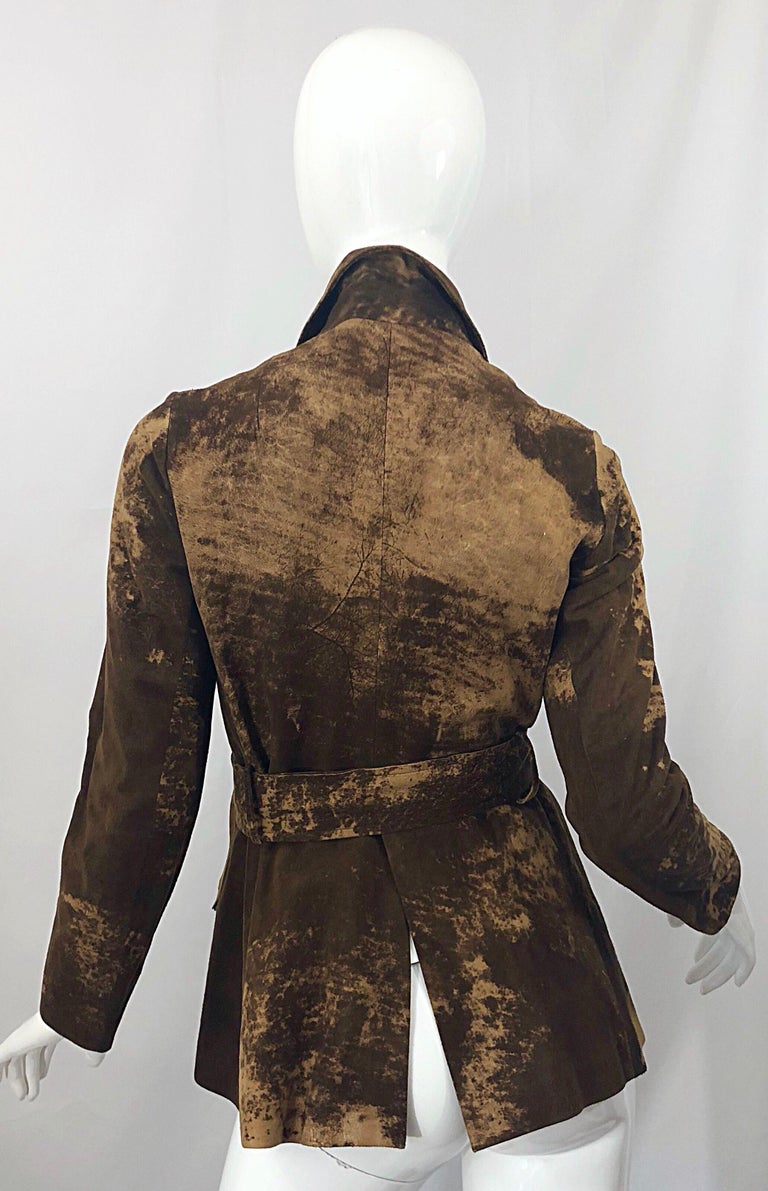 Amazing 1970s Brown + Tan Ultra Suede Belted Vintage 70s Safari Style ...