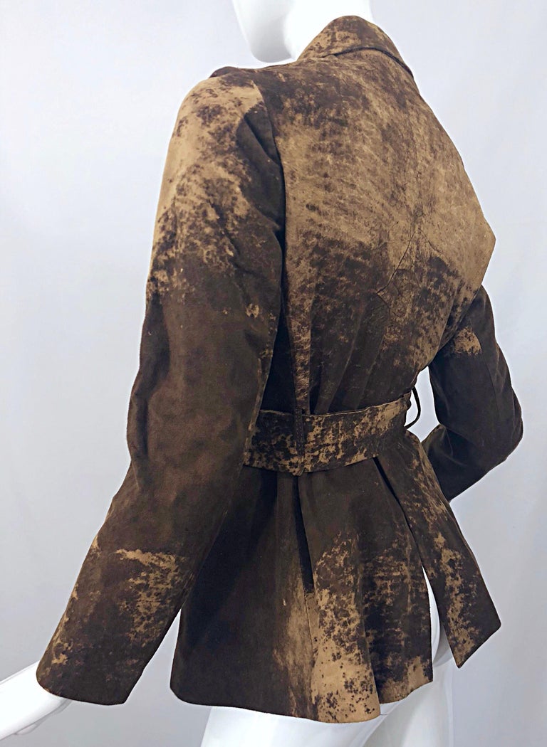 Amazing 1970s Brown + Tan Ultra Suede Belted Vintage 70s Safari Style ...